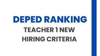 DepEd Ranking and Reclassification for School Year 2026